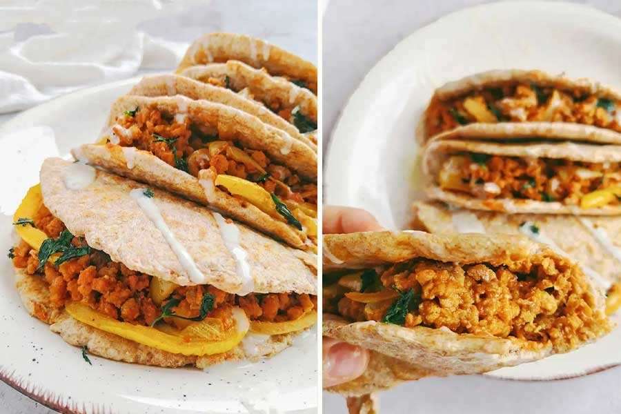Tacos integrales con soja texturizada fina – Casa Perris